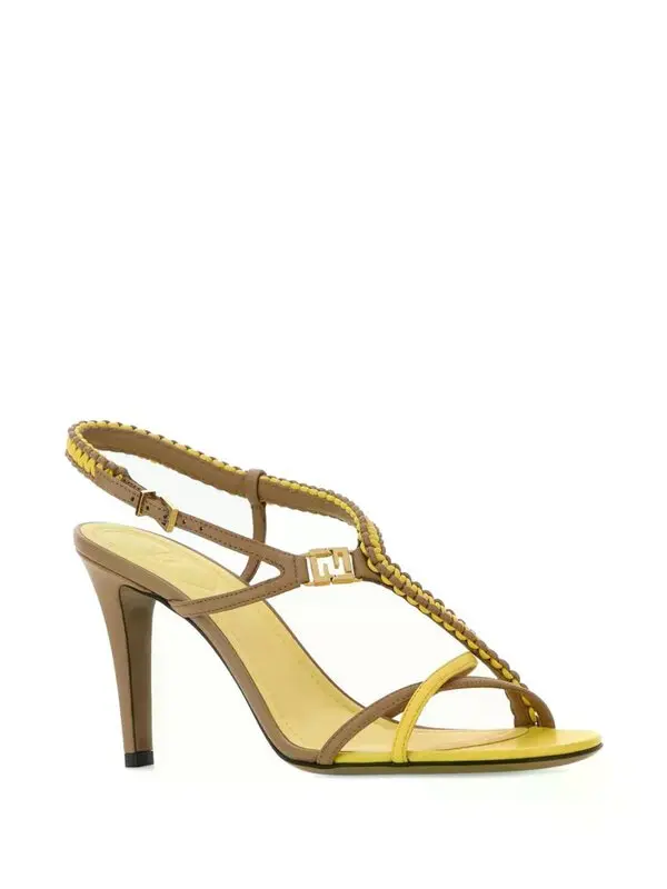 Fendi Ffold Two-tone Leather Sandals - Neutrals