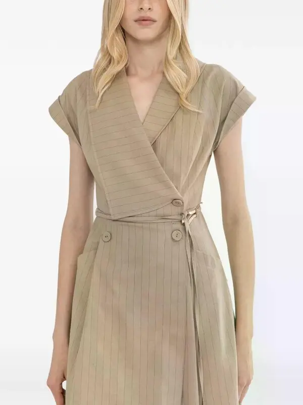 NISSA Striped Midi Shirt Dress