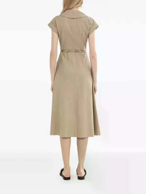 NISSA Striped Midi Shirt Dress