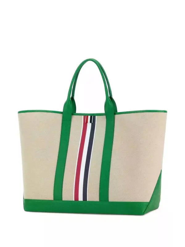 Thom Browne Stripe-detail Tote Bag - Neutrals