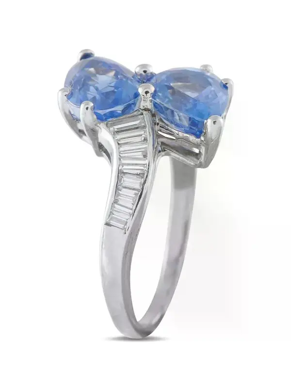 LB EXCLUSIVE Diamond And Sapphire Platinum Ring
