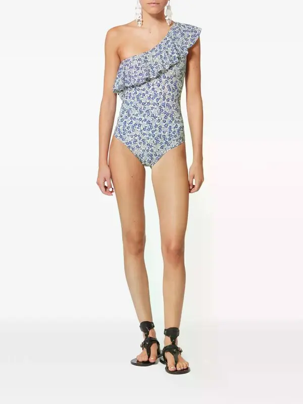 Isabel Marant Étoile Sicilia One-piece Swimsuit With Ruffle Detail - Neutrals
