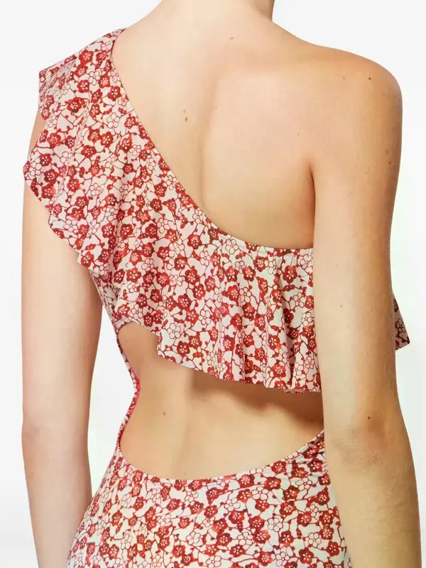 Isabel Marant Étoile Sicilya Ruffled Floral Swimsuit - Red