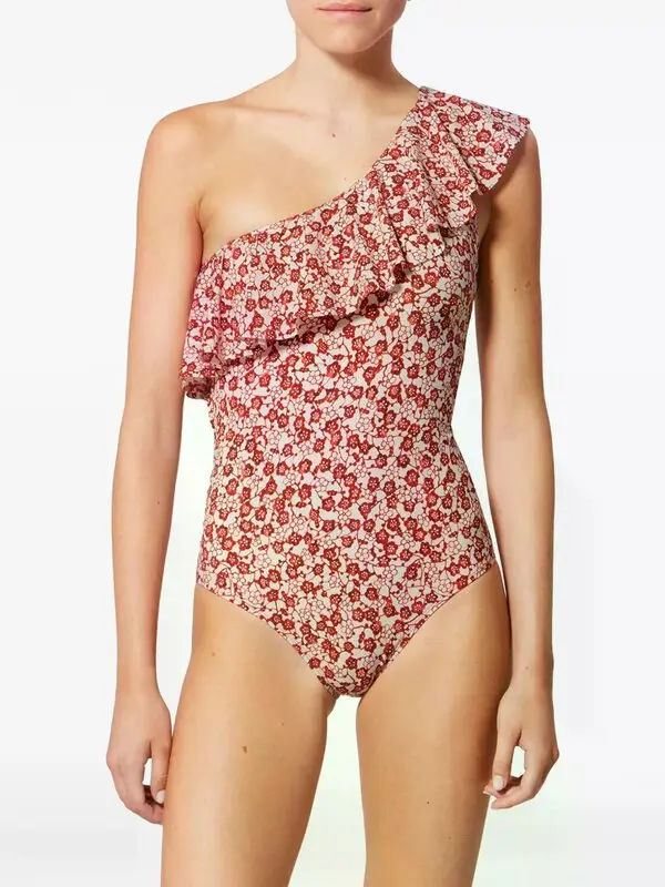 Isabel Marant Étoile Sicilya Ruffled Floral Swimsuit - Red