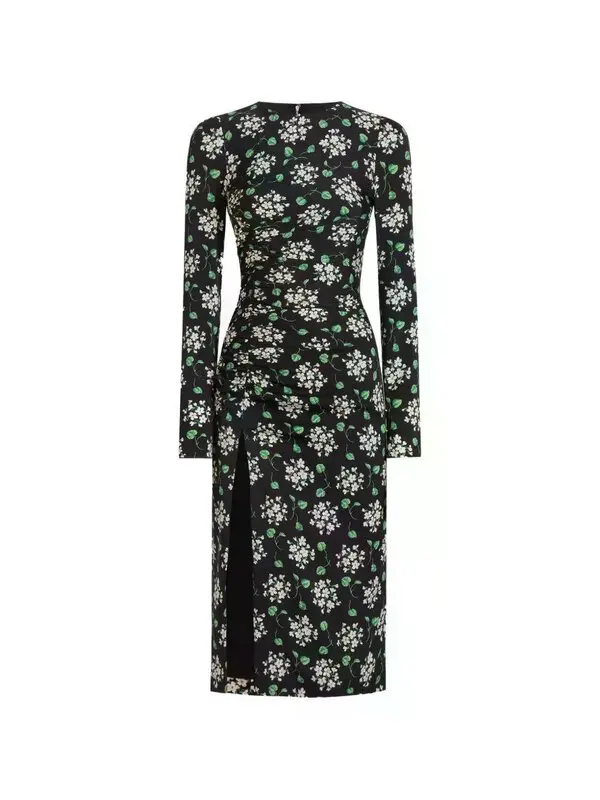 Dolce & Gabbana Geranium Bouquets-print Charmeuse Dress