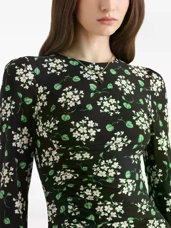 Dolce & Gabbana Geranium Bouquets-print Charmeuse Dress