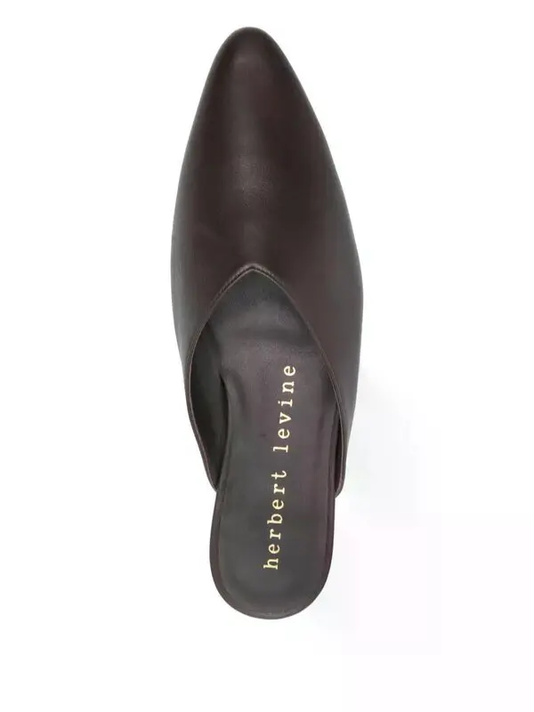 HERBERT LEVINE Homebody Pointed-toe Mules - Brown