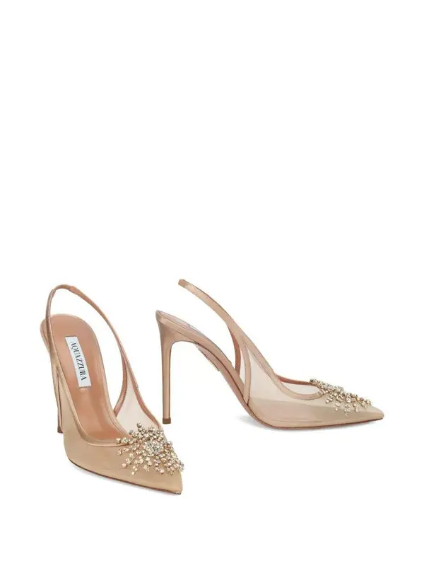 AQUAZZURA 105mm Crystal-embellished Heeled Pumps