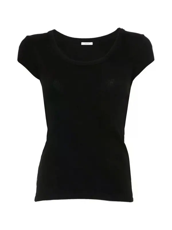 JOSEPH Saba Ribbed Top - Black