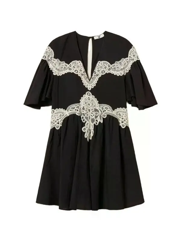 TWINSET Lace V-neck Mini Dress
