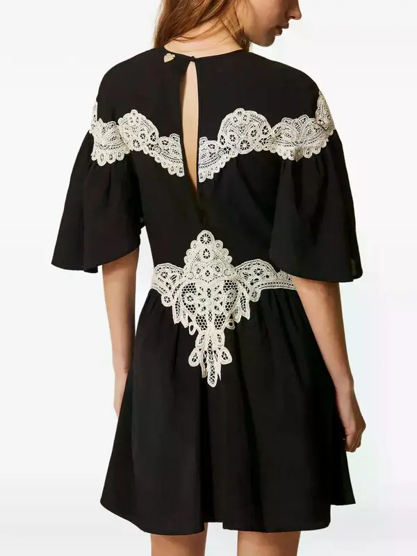 TWINSET Lace V-neck Mini Dress