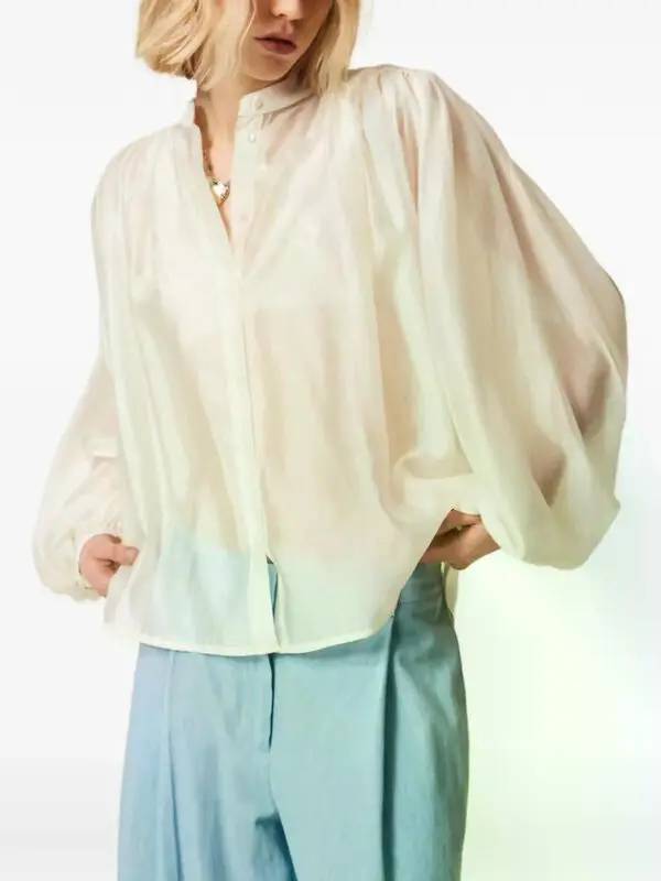 TWINSET Voile Shirt With Gathered Detailing