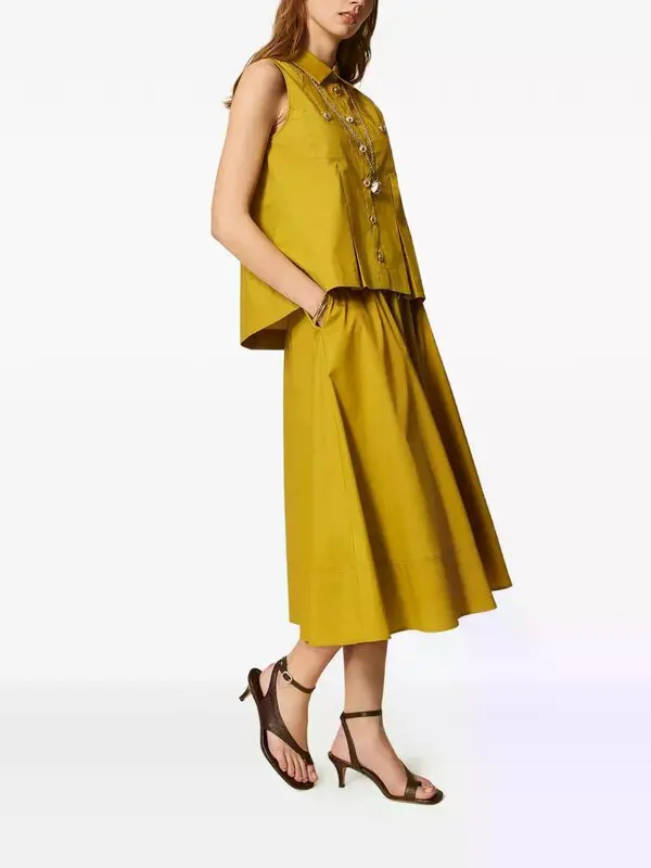 TWINSET Buttoned Midi Skirt - Yellow