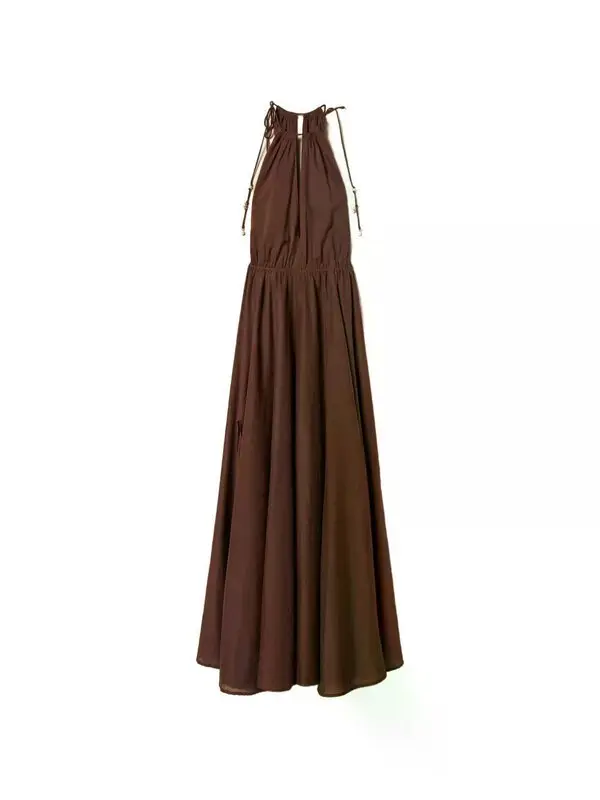 TWINSET Halter Maxi Dress With Slit - Brown