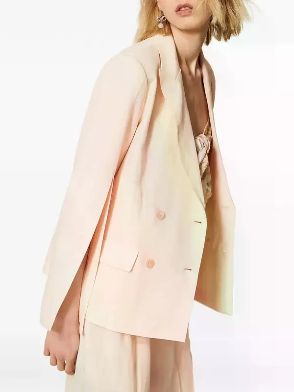 TWINSET Double-breasted Blazer With Split Sleeves - Pink