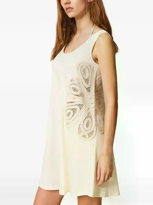 TWINSET Crochet Appliqué Sleeveless Dress