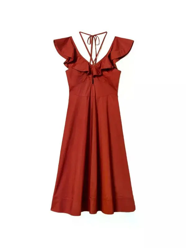 TWINSET Ruffled Midi Dress - Brown