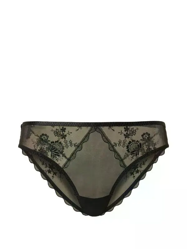 TWINSET Floral Tulle Briefs - Black