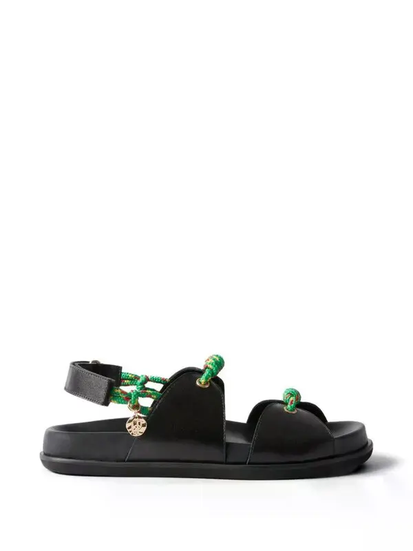 Claudie Pierlot Cord Charm Leather Sandals - Black