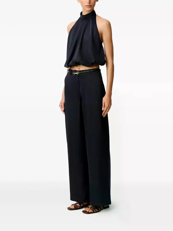 Claudie Pierlot Halter Neck Gathered Top - Blue