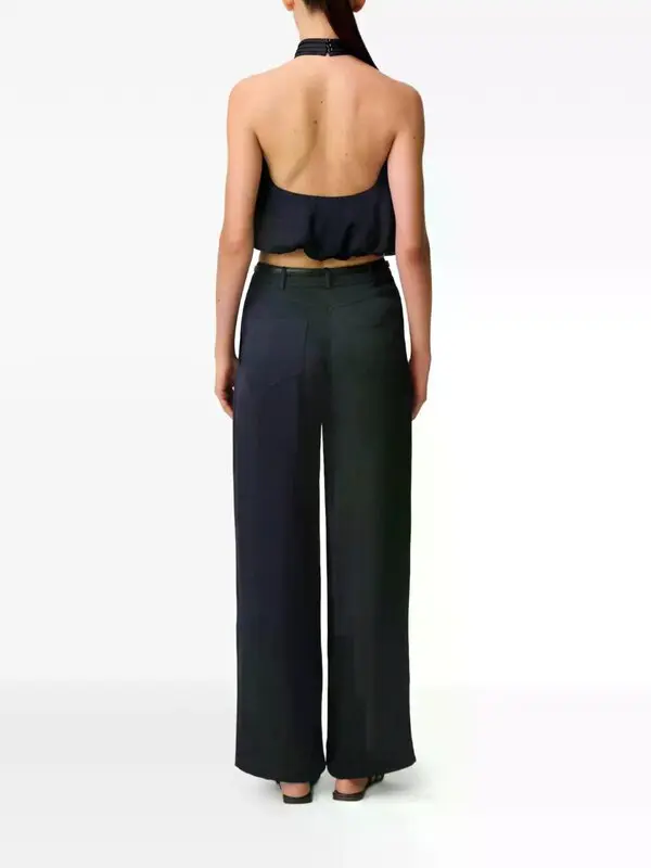 Claudie Pierlot Halter Neck Gathered Top - Blue