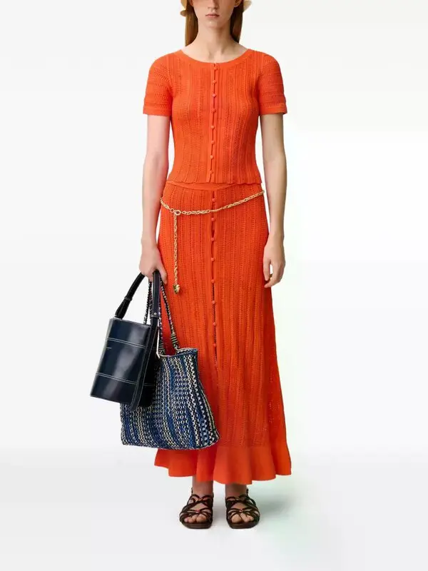 Claudie Pierlot Button Knitted Top - Orange