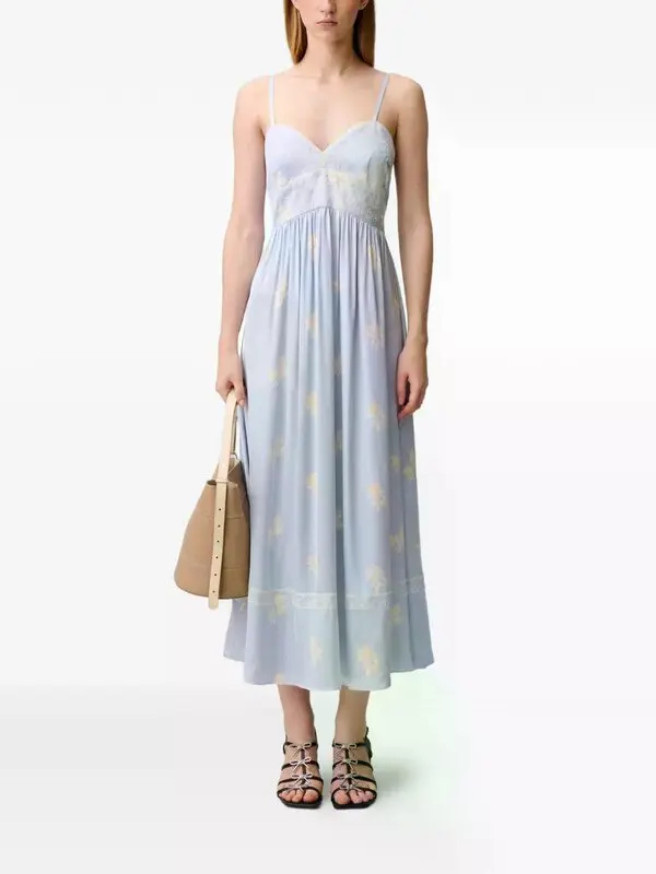 Claudie Pierlot Floral Embroidered Midi Dress