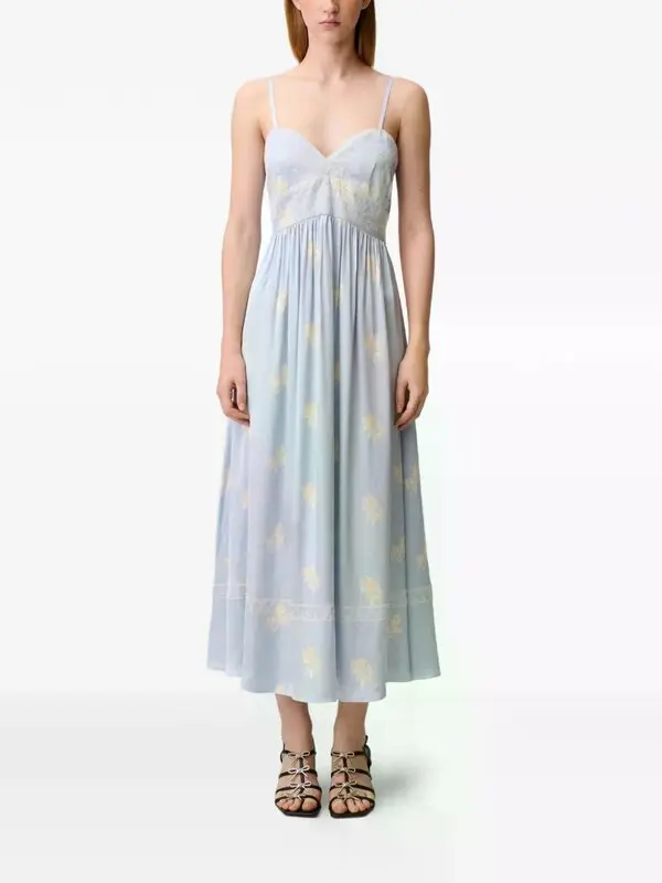 Claudie Pierlot Floral Embroidered Midi Dress
