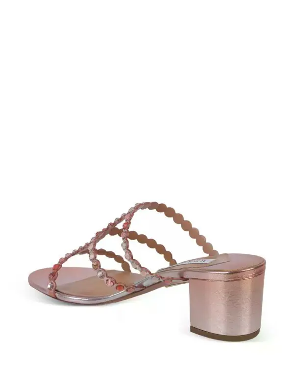 AQUAZZURA Tequila Crystal-embellished Scalloped Sandals - Pink