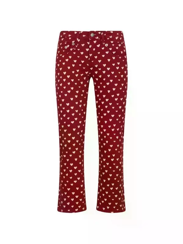 R13 Heart-print Cropped Trousers