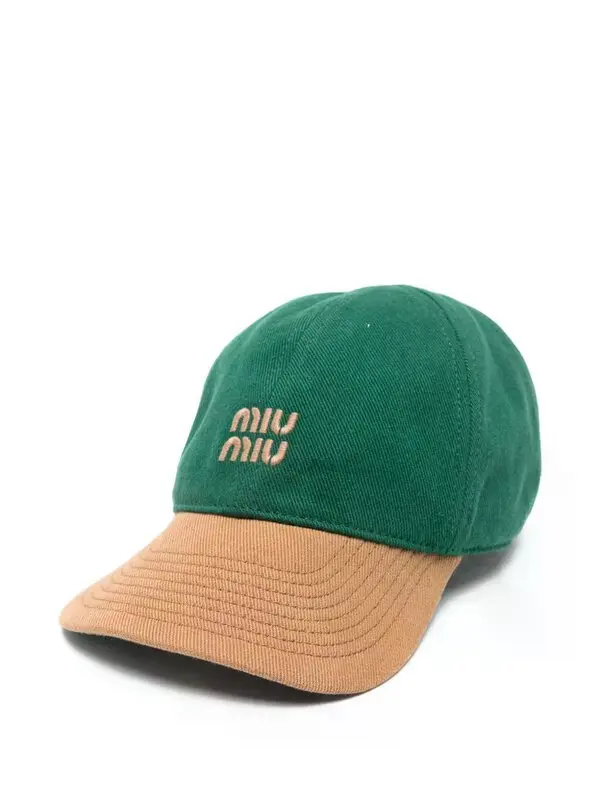 Miu Miu Logo Baseball Cap - Green
