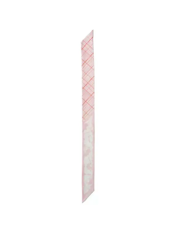 Prada Printed Silk Twill Skinny Scarf - Pink