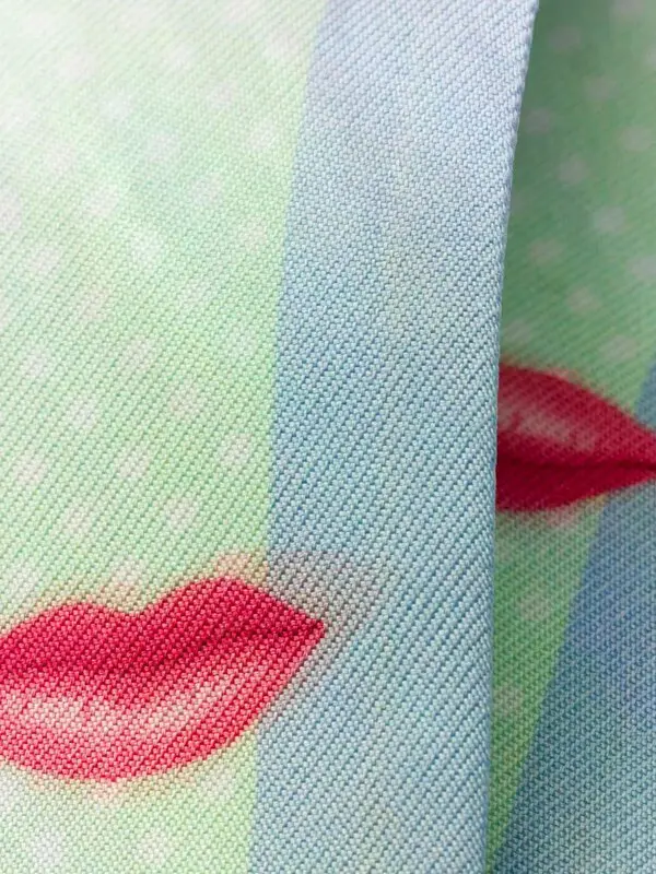 Prada Printed Silk Twill Skinny Scarf - Green