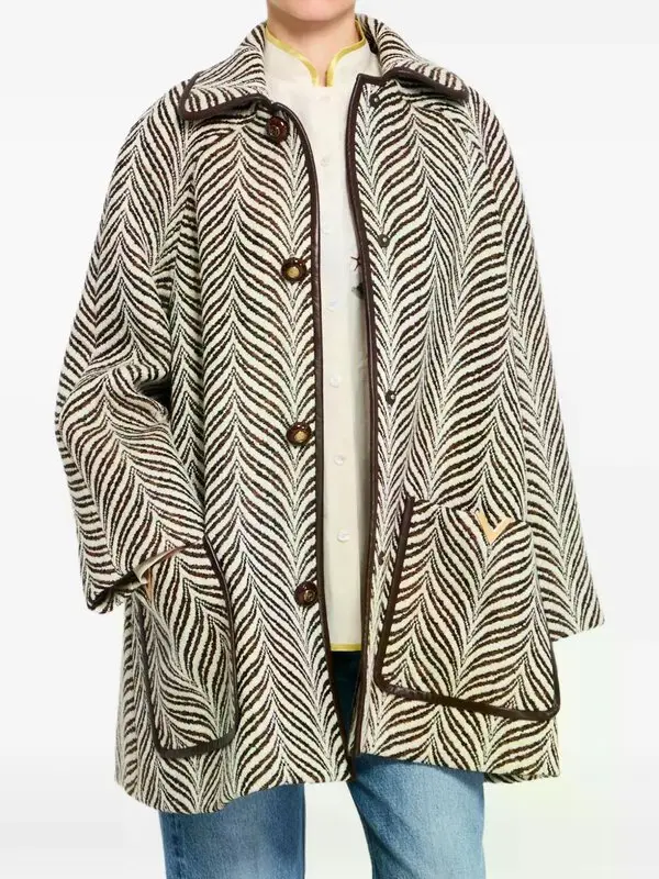 Valentino Garavani Patterned Button Coat - Neutrals
