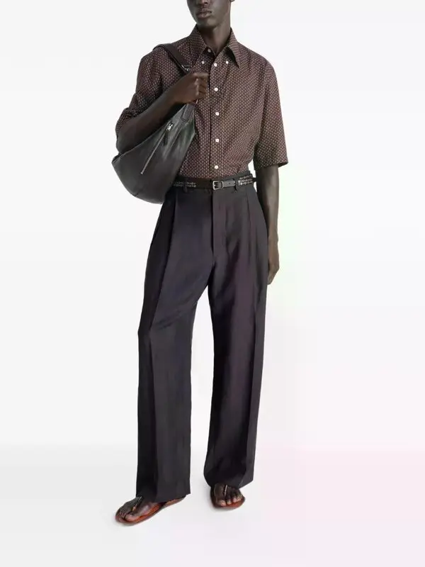 LEMAIRE Pleated Tailored Pants In Viscose Linen Gabardine - Black