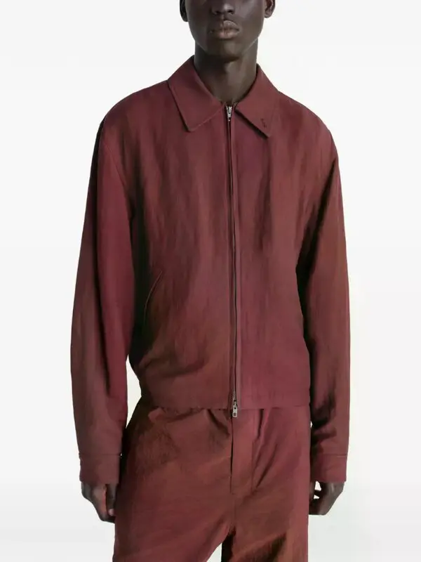 LEMAIRE Zip-up Jacket With Pointed Collar - Red