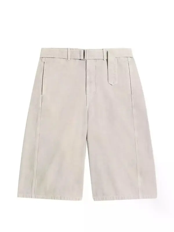 LEMAIRE Belted Wide-leg Denim Shorts - Neutrals
