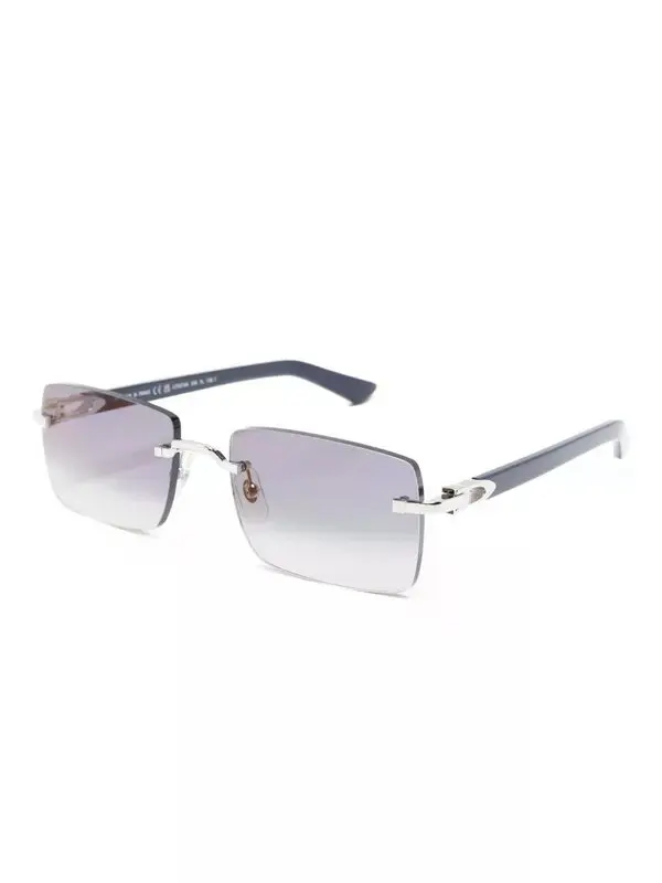 Cartier Rectangle-frame Rimless Sunglasses