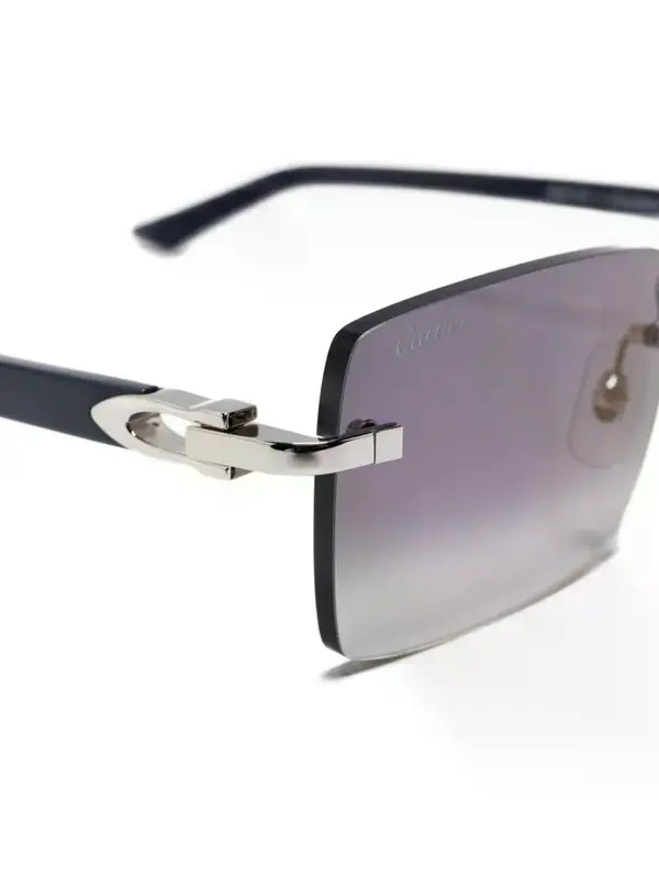 Cartier Rectangle-frame Rimless Sunglasses