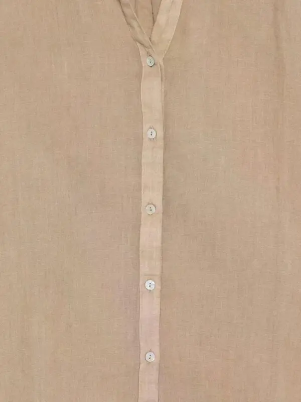 120% Lino Collared Linen Shirt - Neutrals
