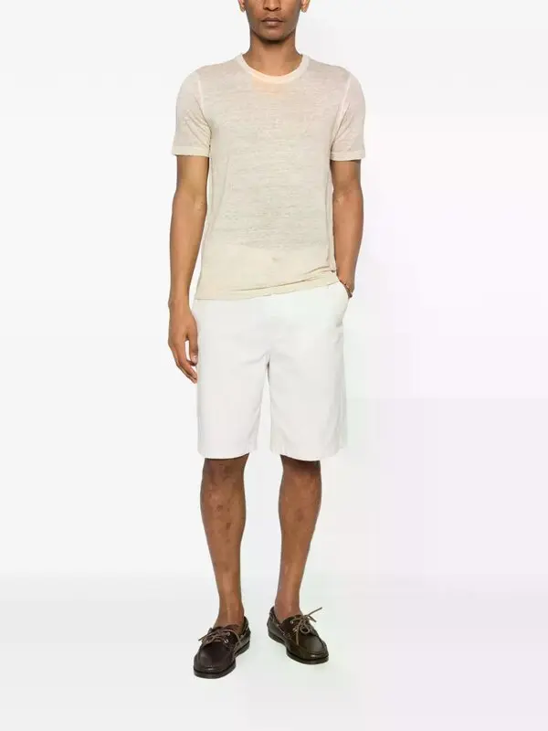 120% Lino Crew-neck T-shirt - Neutrals