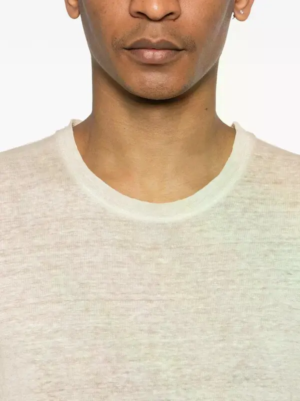 120% Lino Crew-neck T-shirt - Neutrals