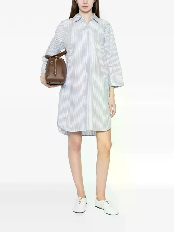 Woolrich Striped Shirt Midi Dress - Blue