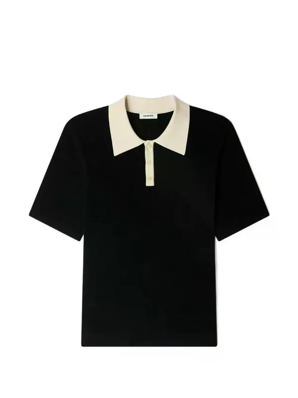 Sandro Two-tone Polo Shirt - Black