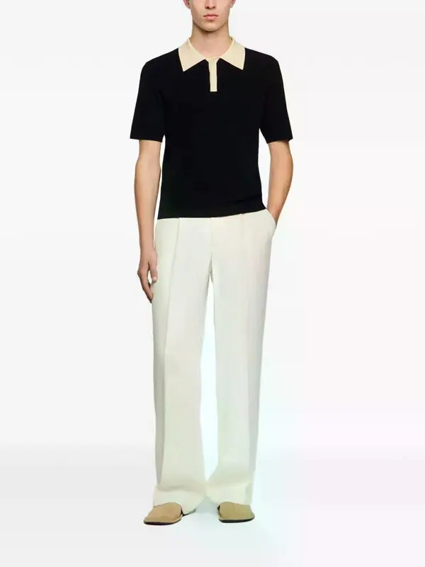 Sandro Two-tone Polo Shirt - Black