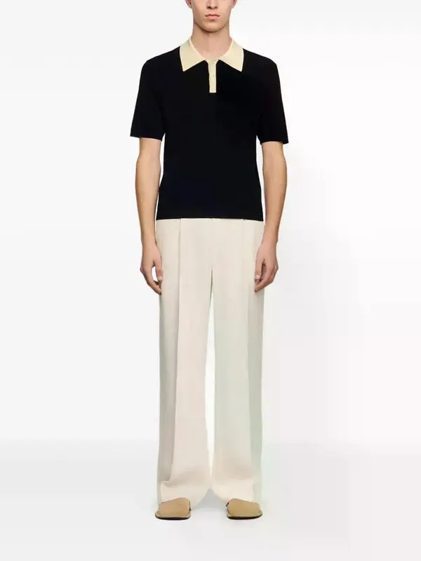 Sandro Two-tone Polo Shirt - Black
