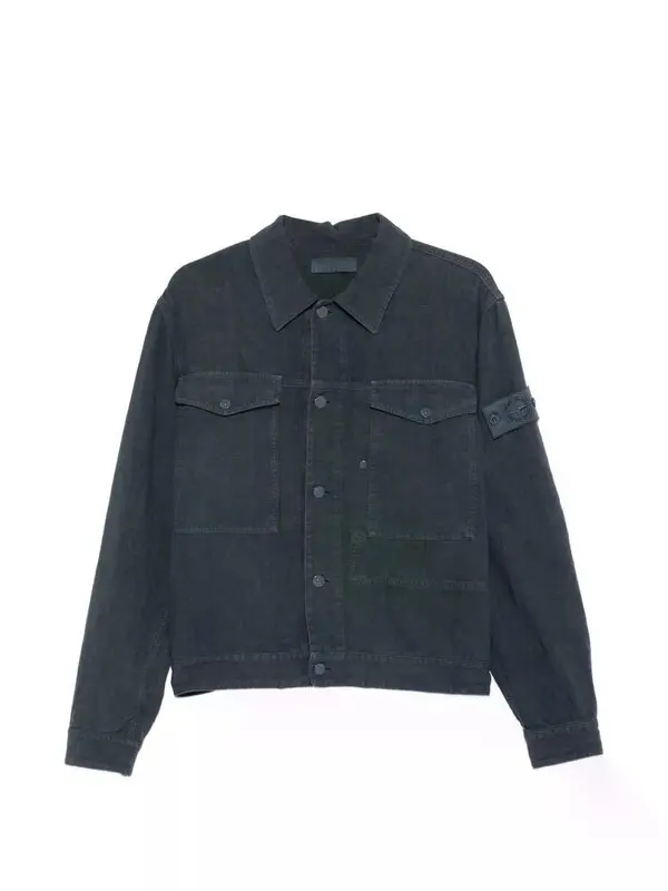 Stone Island Buttoned Flap-pocket Jacket - Blue
