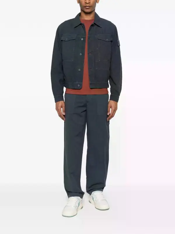 Stone Island Buttoned Flap-pocket Jacket - Blue