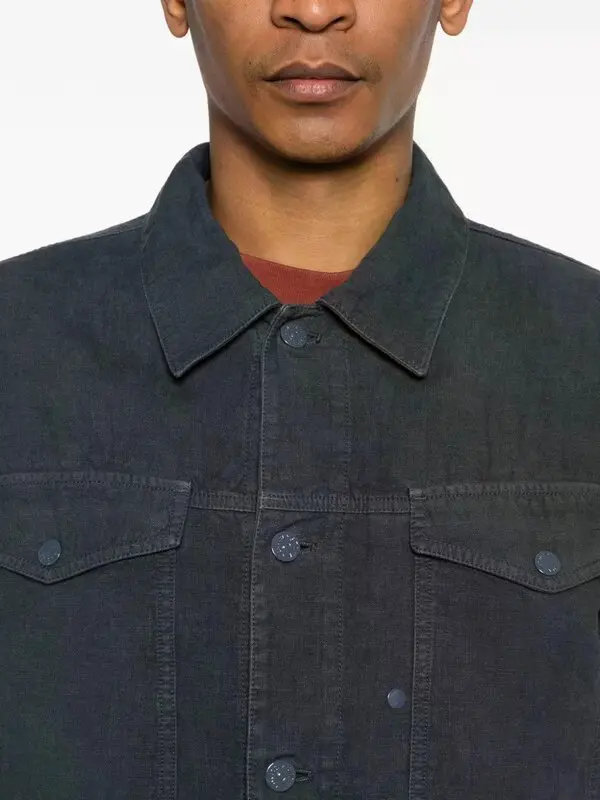 Stone Island Buttoned Flap-pocket Jacket - Blue