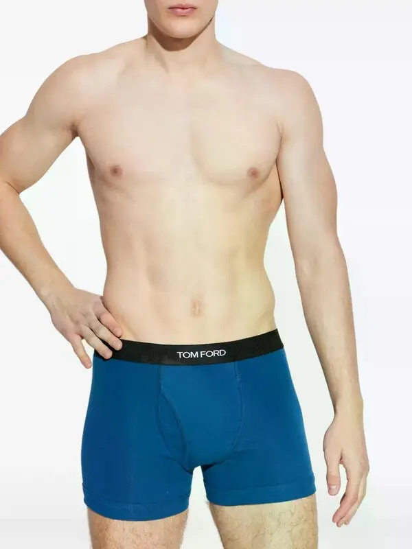 TOM FORD Logo-waistband Boxers - Blue